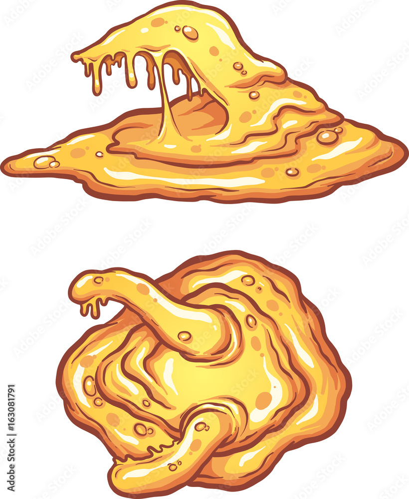 Slime cartoon monster. Side and top view. Vector clip art illustration ...