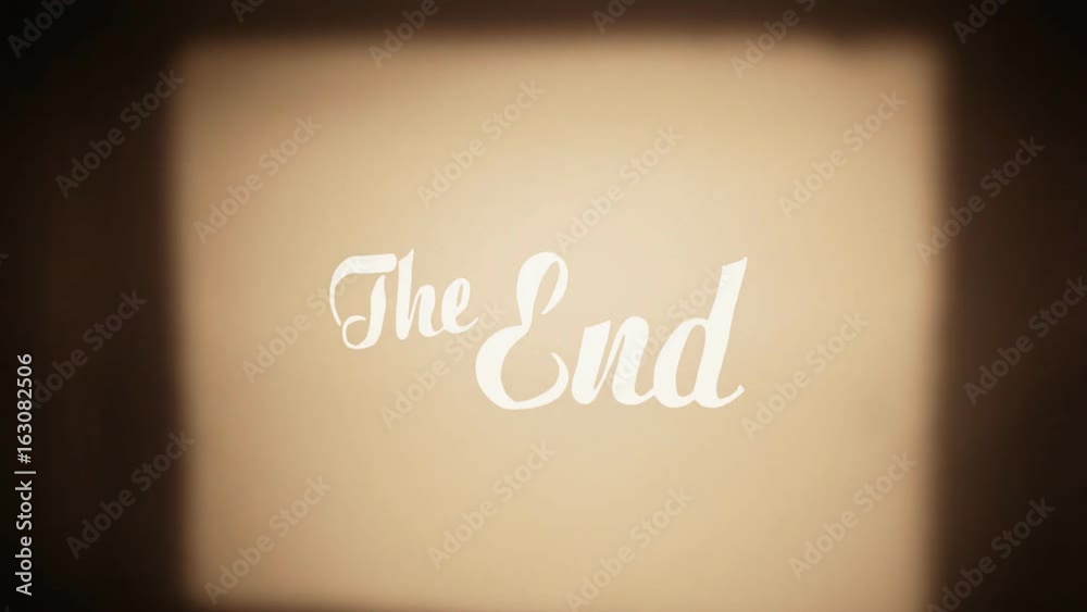 Animation of a retro vintage old fashioned The End title, silent film ...