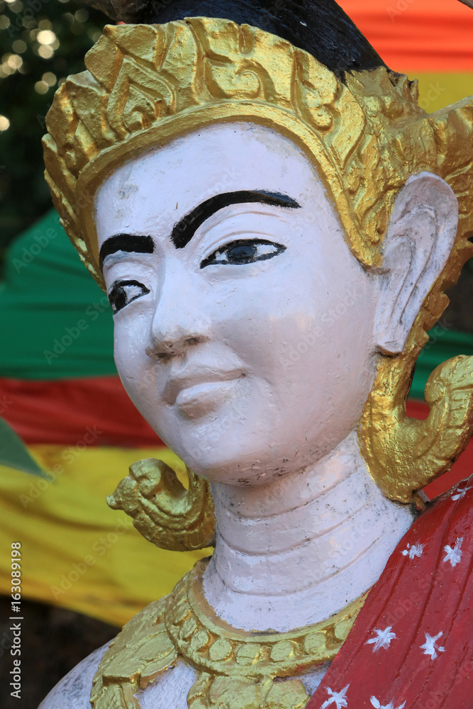Phra Mae Thorani (Earth Goddess). Wat Simuong. Wat Si Muang. Vientiane ...