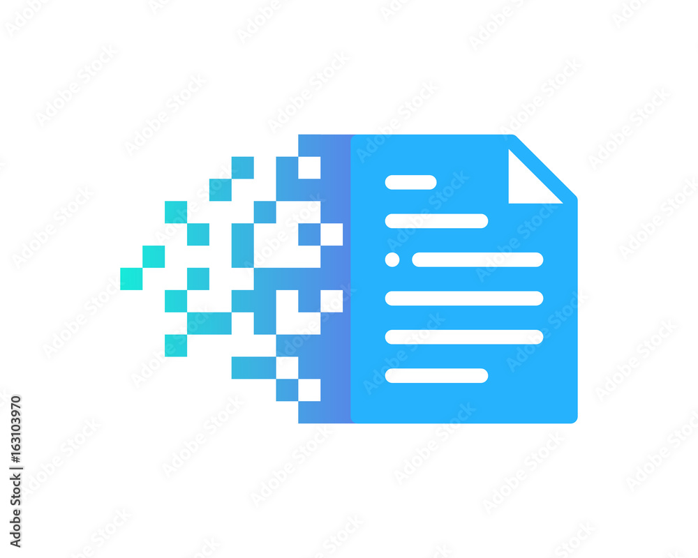 File Document Digital Pixel Icon Logo Design Element Stock Vector ...
