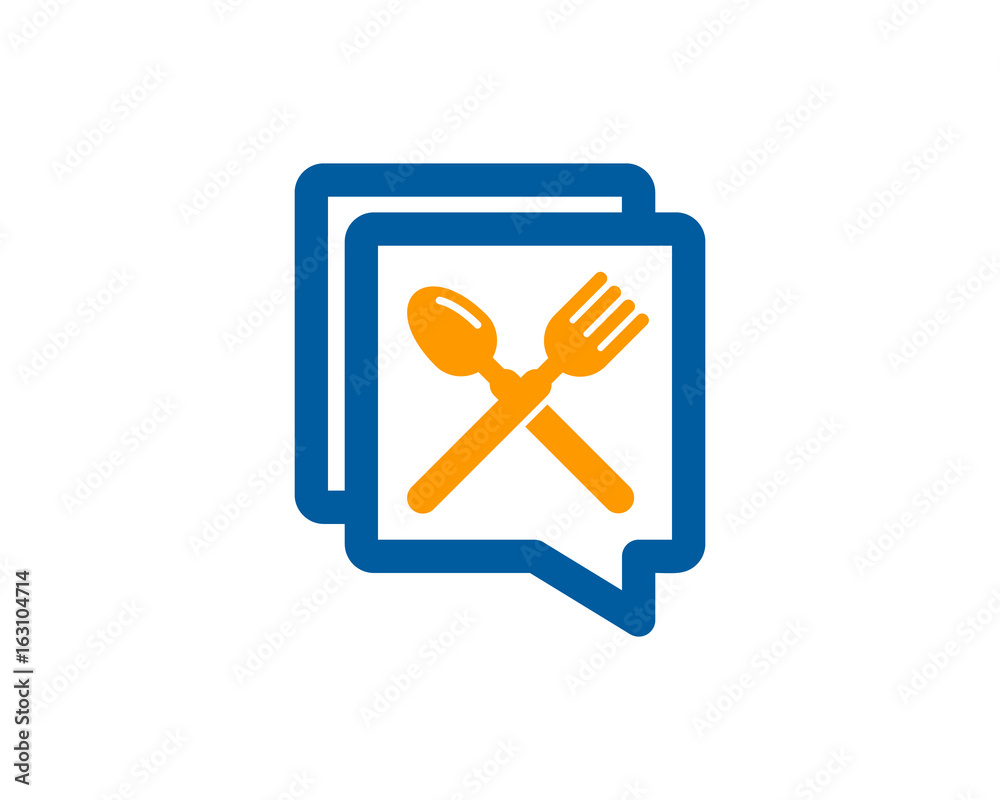 Chat Food Icon Logo Design Element Stock Vector | Adobe Stock