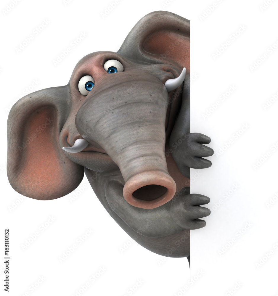 Fun elephant - 3D Illustration Stock Illustration | Adobe Stock