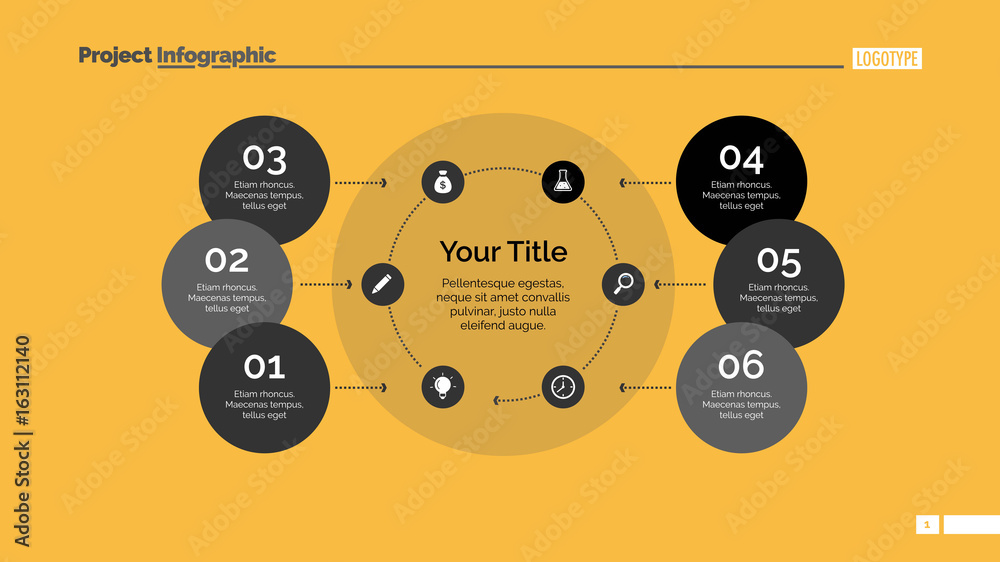 Circle Points Diagram Slide Template Stock Vector | Adobe Stock