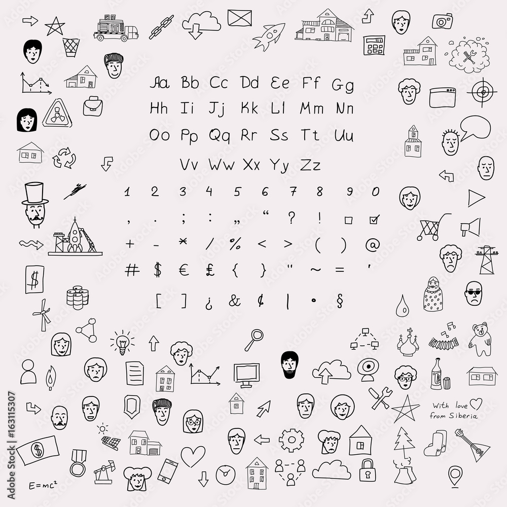 Vector Sketchnote Design Kit Stock Vector | Adobe Stock