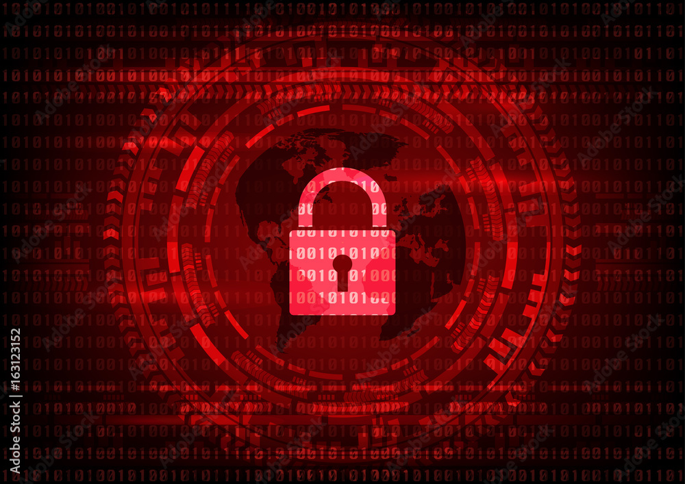 Malware Ransomware virus encrypted files and show key lock with world ...