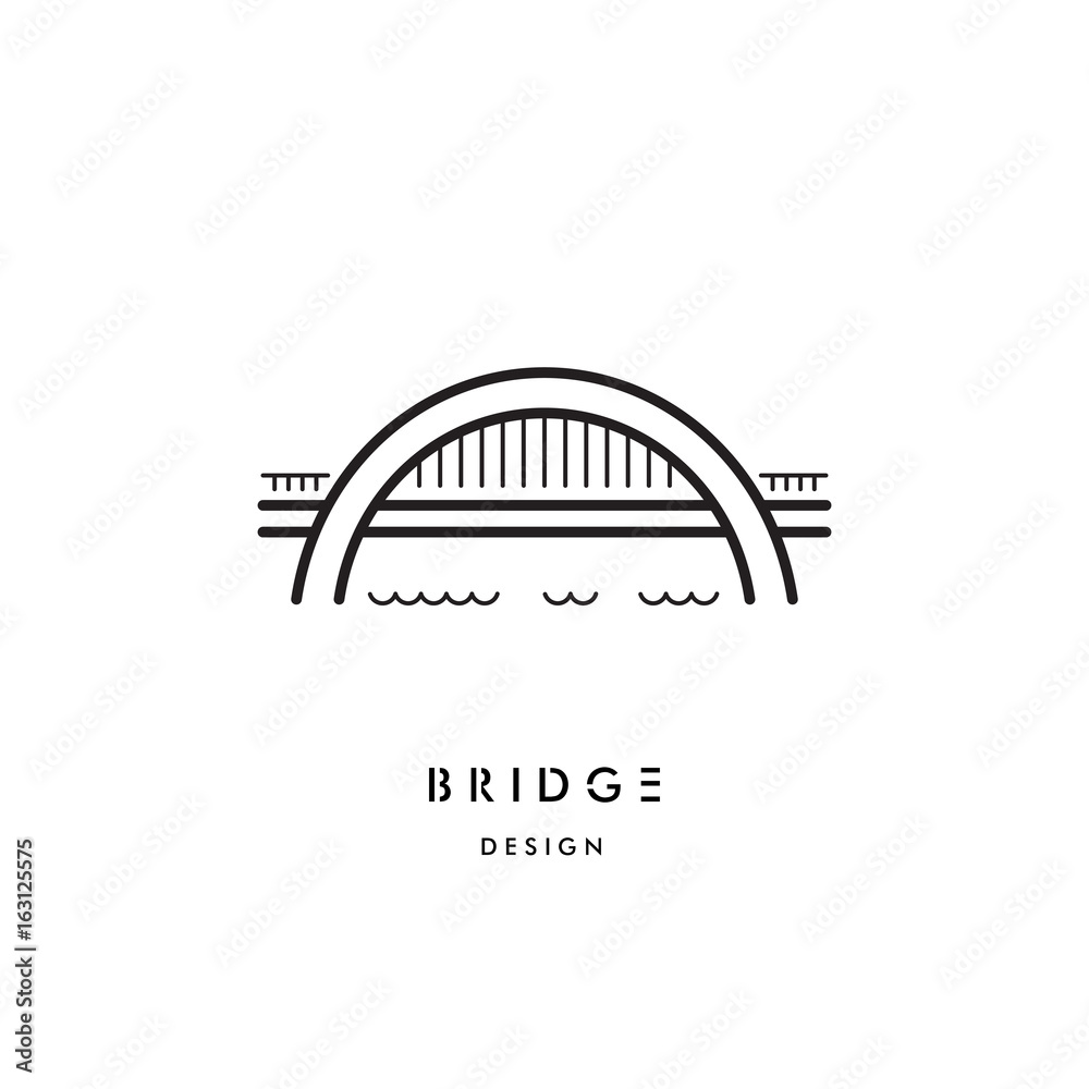 Logo vector arched bridge isolated on white background Stock Vector ...