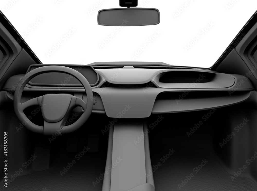 Front view of car dashboard. Clay model rendering. 3D rendering image ...