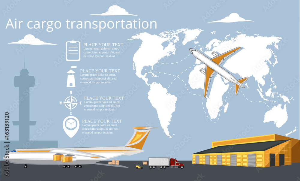 Aviation poster set with airplane in airport Stock Vector | Adobe Stock