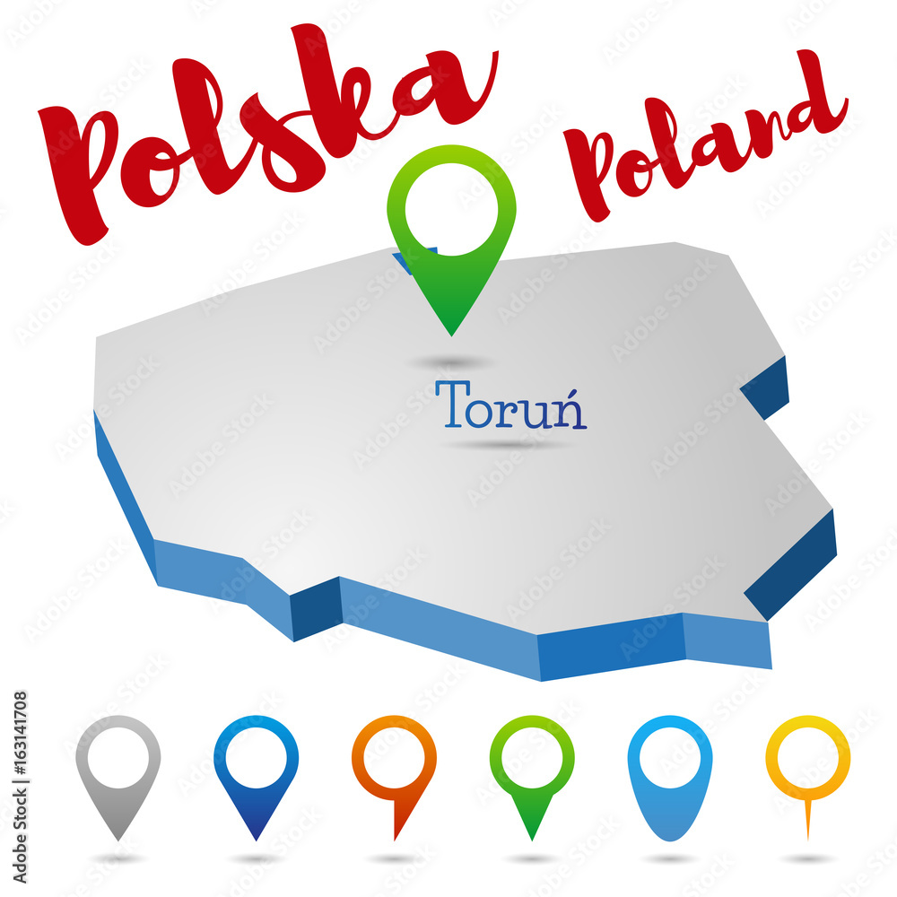 Naklejka poland outline map, Torun, vector illustration #163141708 ...