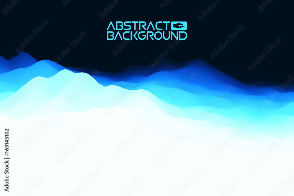 3D landscape Abstract blue Background. Blue Gradient Vector ...