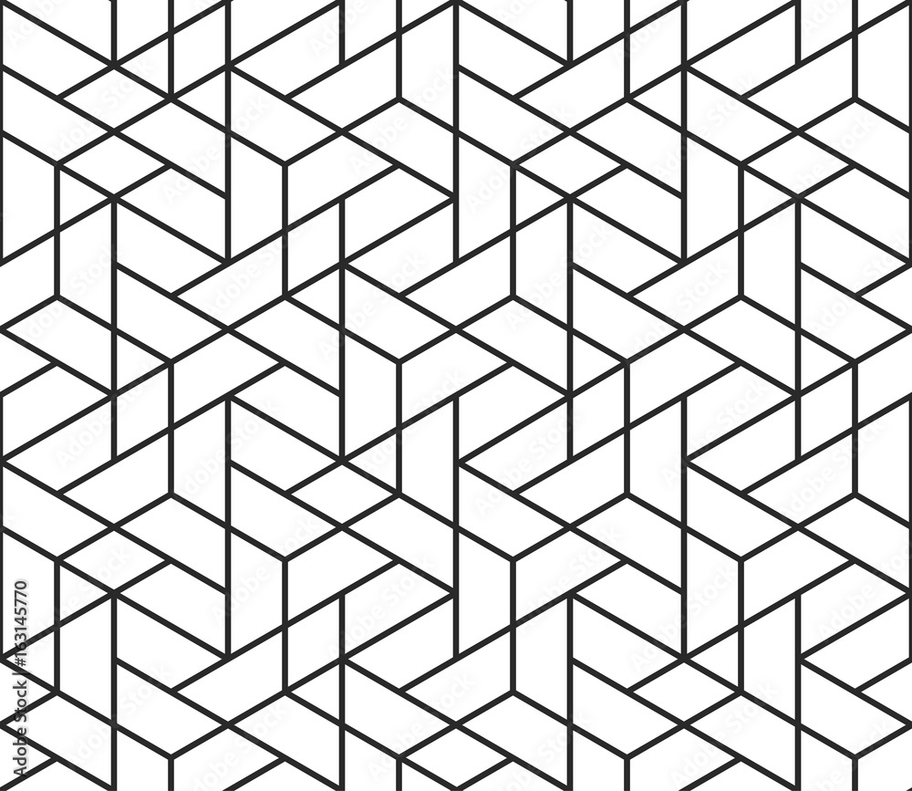 Geometric Abstract Seamless Pattern Cube Lines Background Texture Stock Vector Adobe Stock