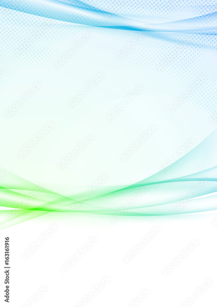 Bright business abstract folder layout background. Green and blue soft ...