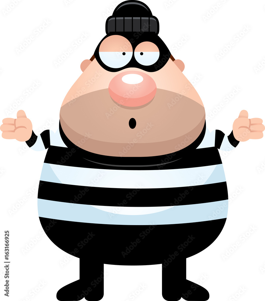 Confused Cartoon Burglar Stock Vector | Adobe Stock