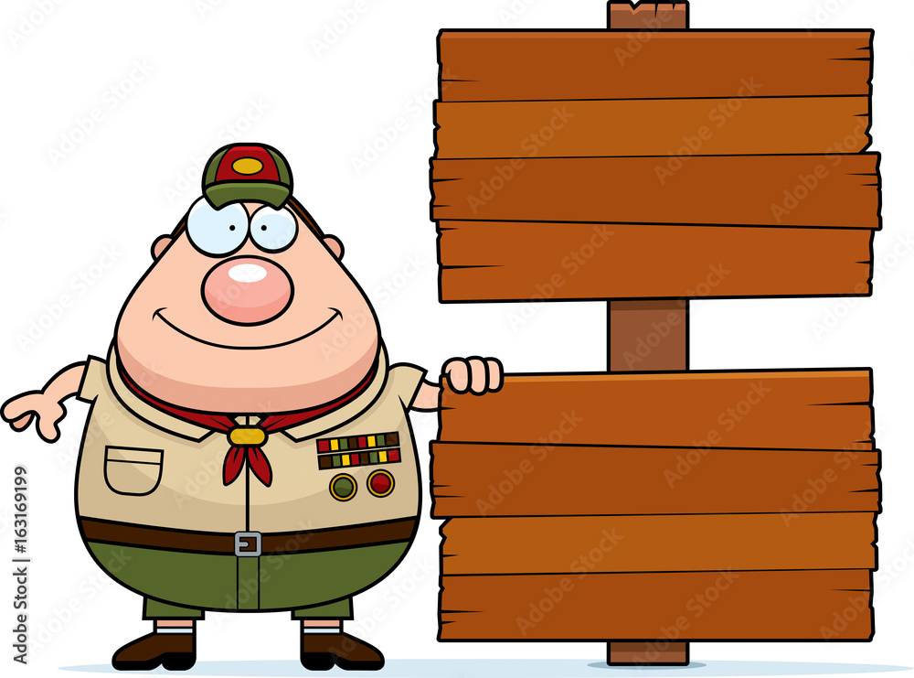 Cartoon Scoutmaster Sign Stock Vector | Adobe Stock