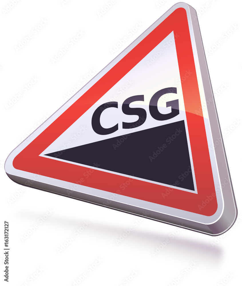 Panneau de danger augmentation de la CSG (3D) Stock Vector | Adobe Stock