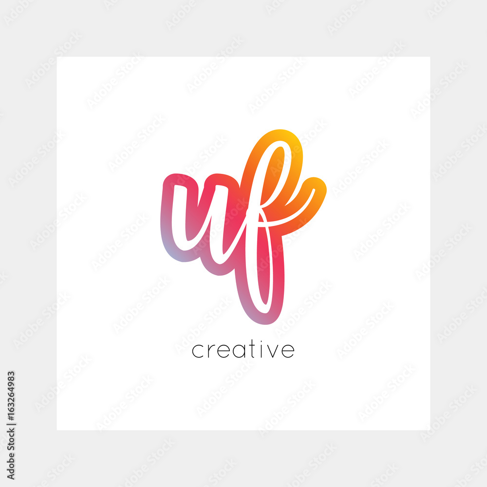 UF logo, vector. Useful as branding, app icon, alphabet combination ...