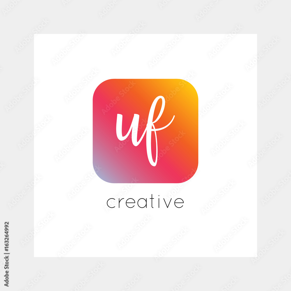 UF logo, vector. Useful as branding, app icon, alphabet combination ...