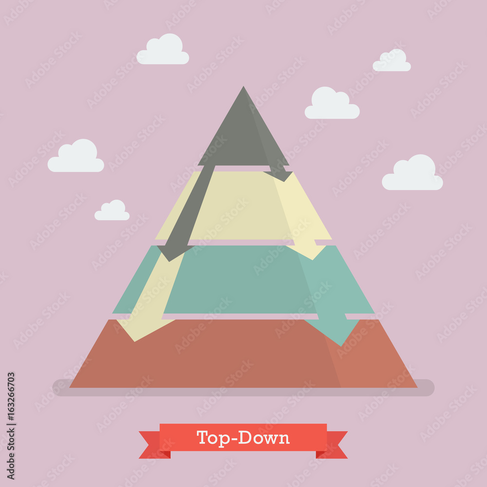 Top-down pyramid business strategy Stock Vector | Adobe Stock
