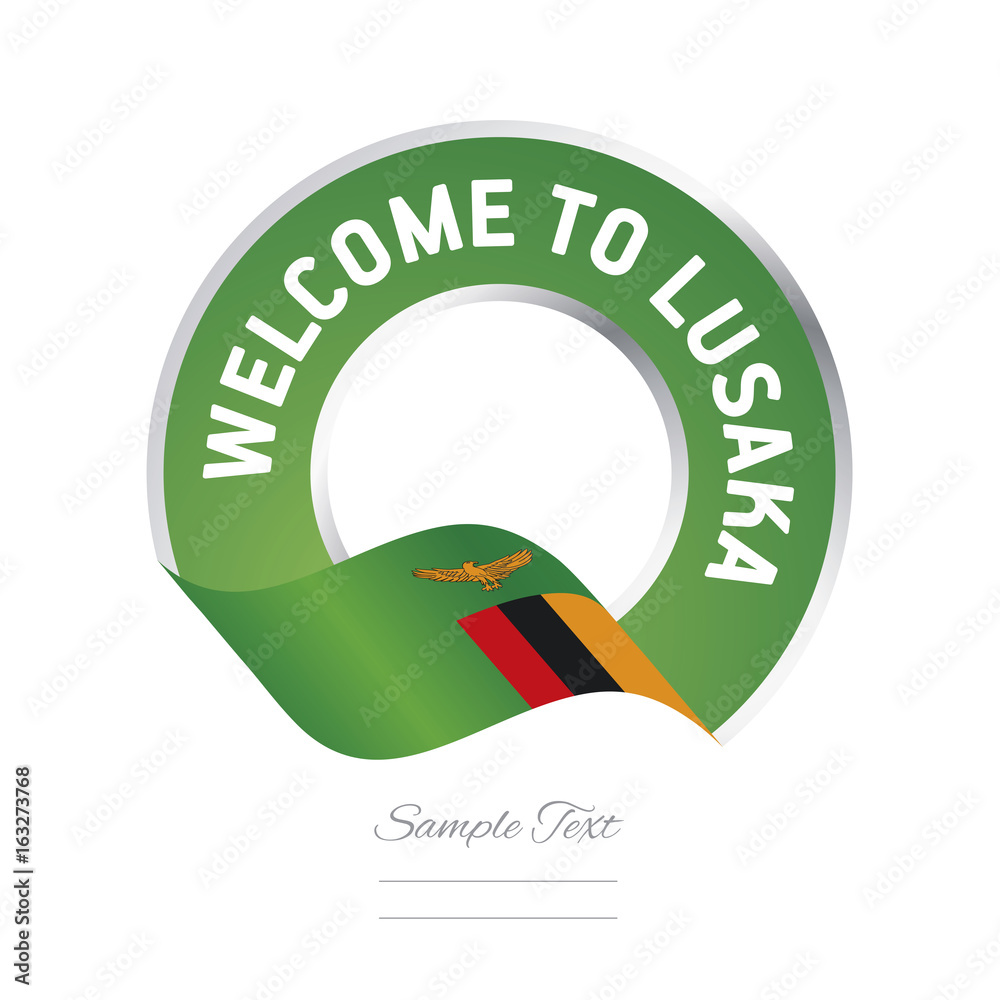 Welcome to Lusaka Zambia flag logo icon Stock Vector | Adobe Stock