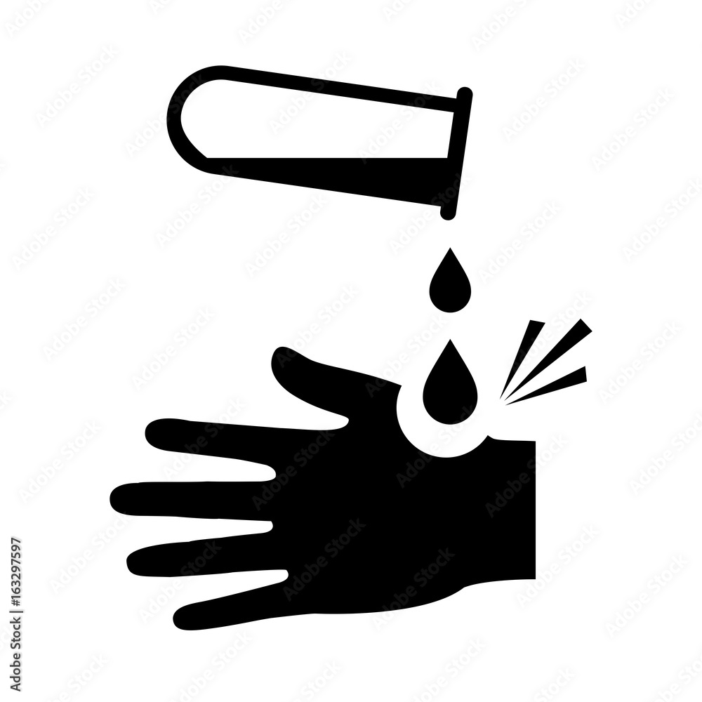 Corrosive acid warning vector pictogram Stock Vector | Adobe Stock