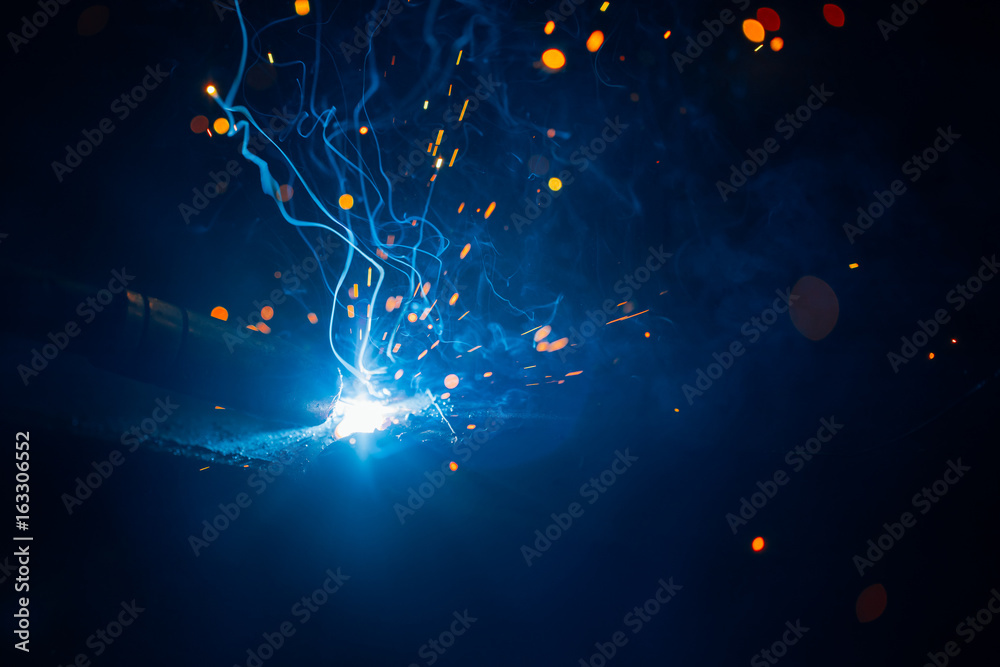 artistic welding sparks light, industrial background Stock Photo ...