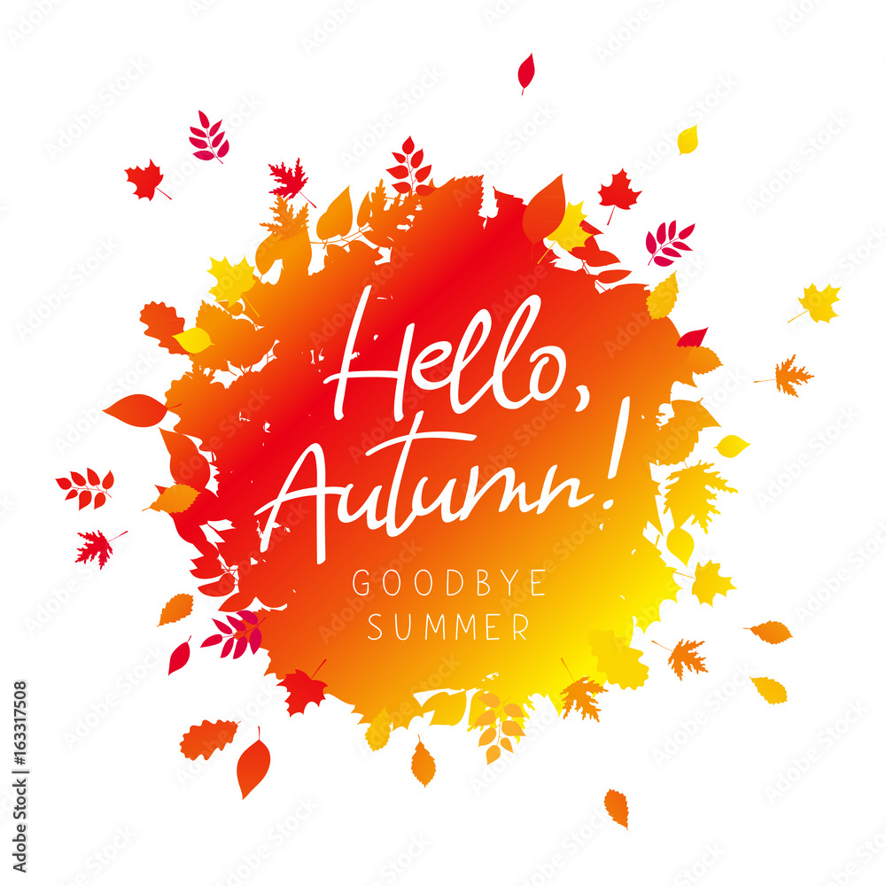 Hello, Autumn. Goodbye Summer. Vector Stock Vector | Adobe Stock