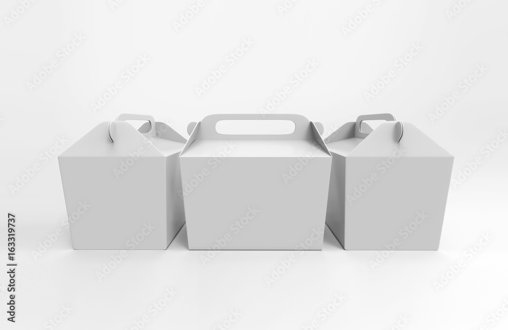 Realistic take away food box mock up set isolated on white background ...