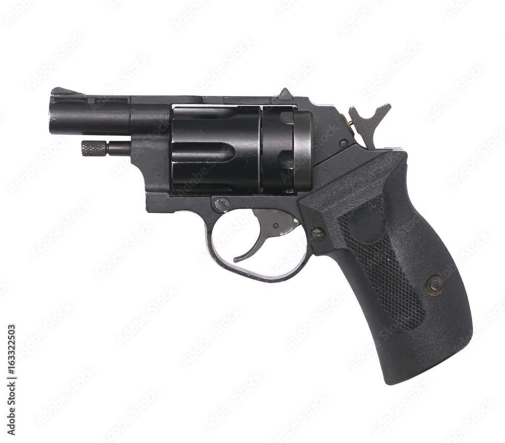 Gun isolated. Revolver pistol. Stock Photo | Adobe Stock