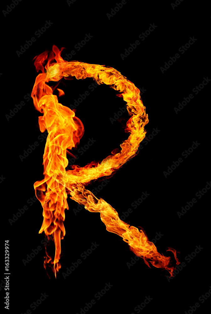 R Letter In Fire