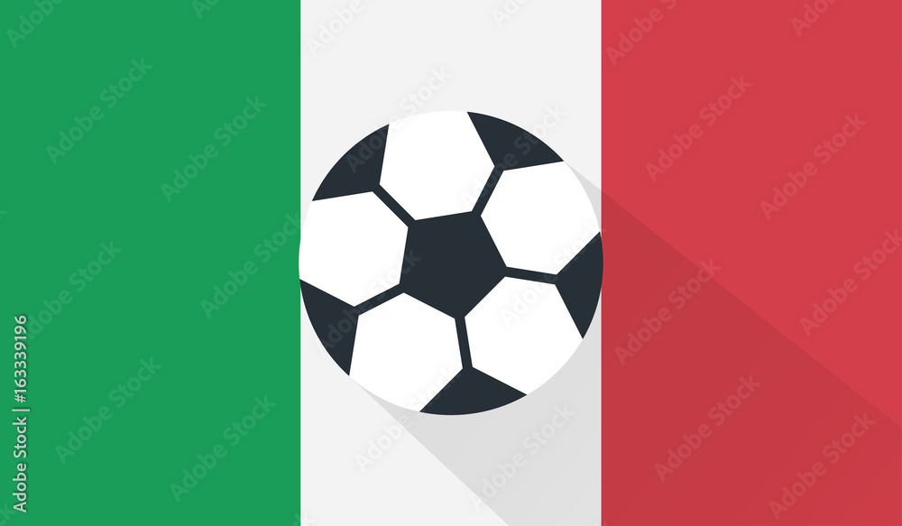 vector football / soccer ball on italian flag background Stock Vector ...
