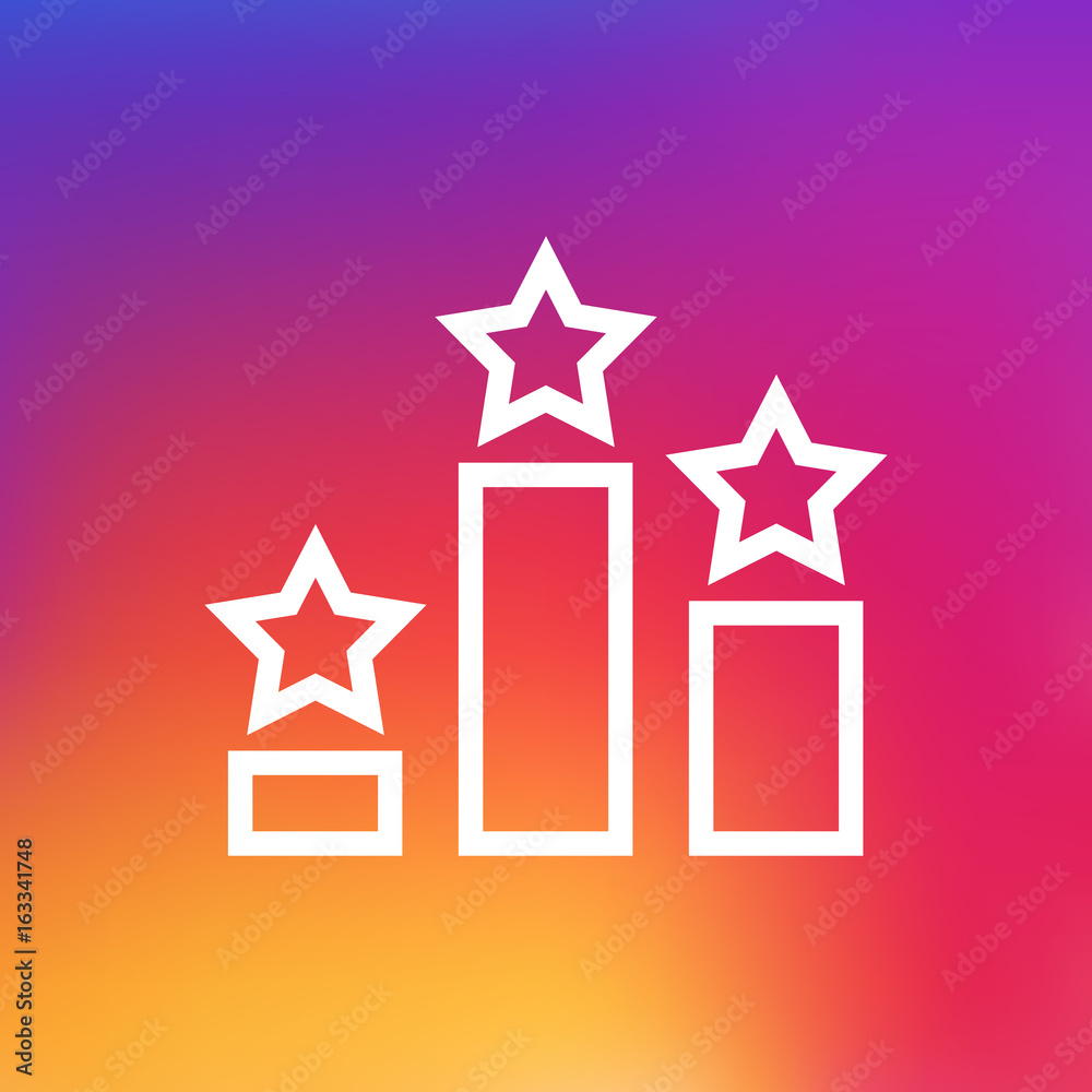 Isolated Ranking Outline Symbol On Clean Background. Vector Columns ...