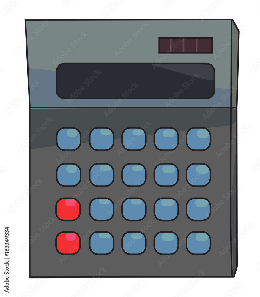 Cartoon image of Calculator Icon. Mathematics symbol. An artistic ...
