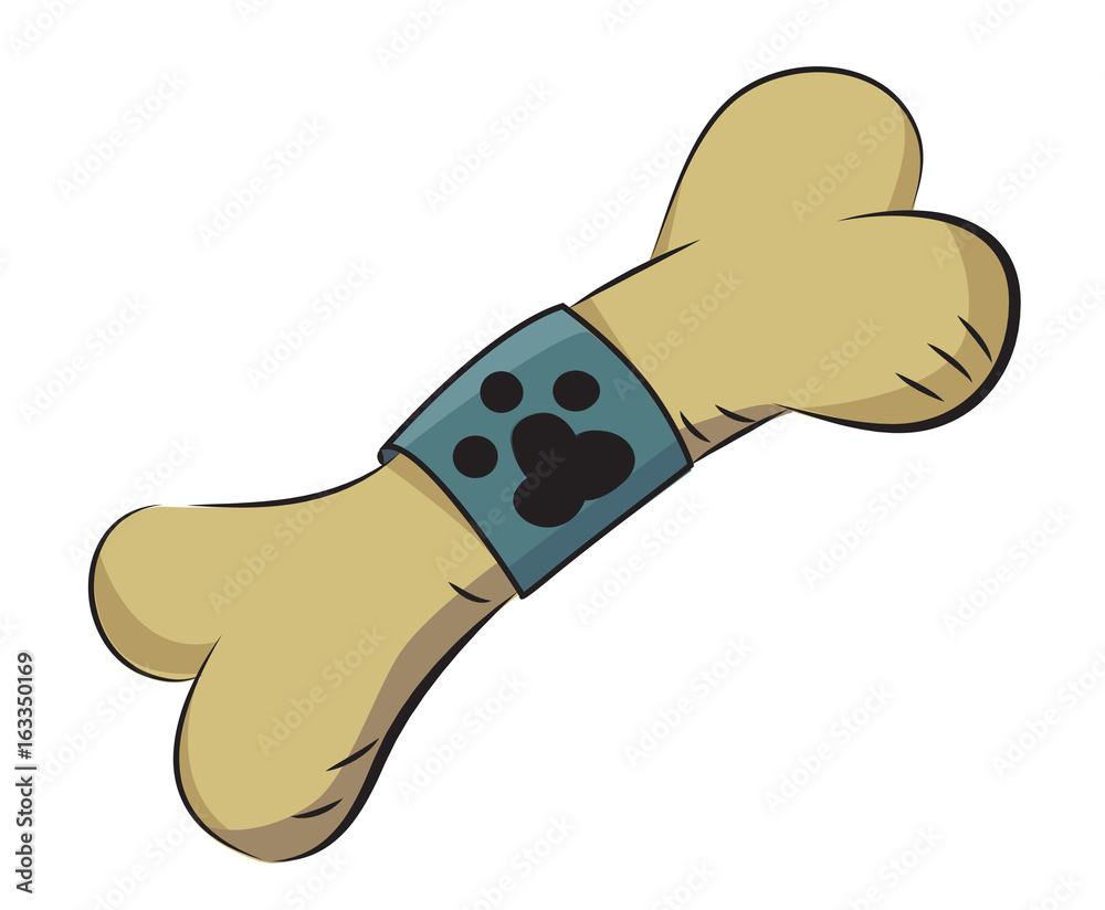 Cartoon image of Dog bone Icon. Bone symbol. An artistic freehand ...