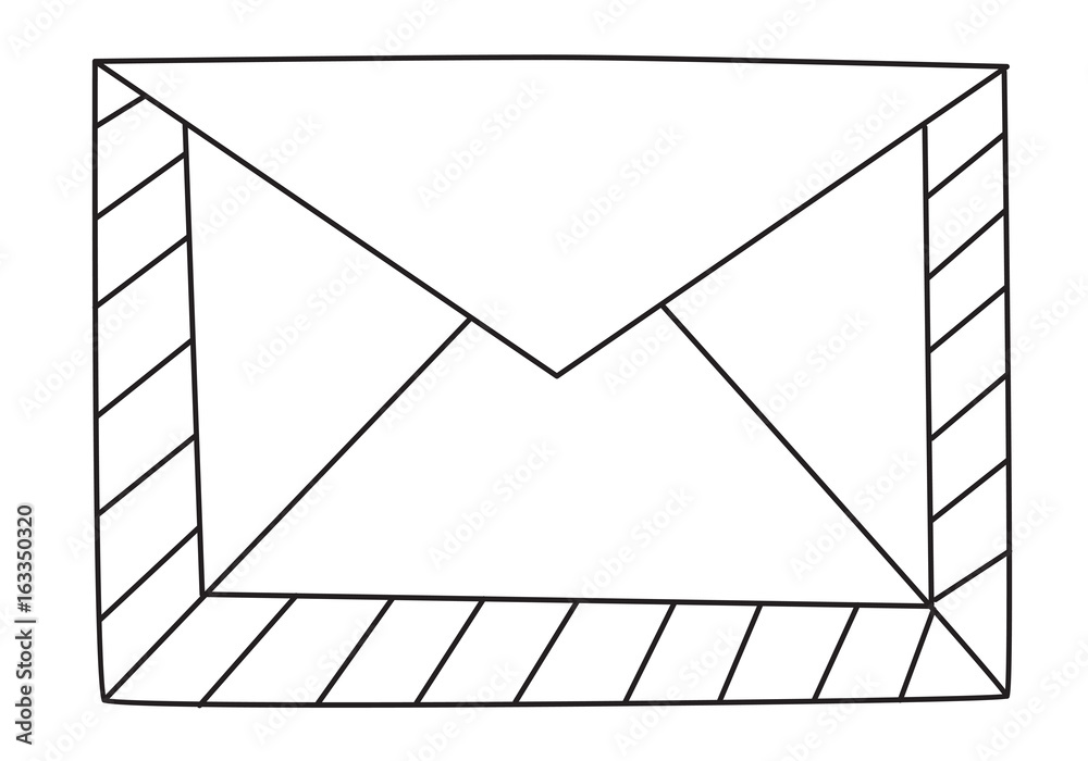 Cartoon image of Envelope Icon. Mail symbol. An artistic freehand ...