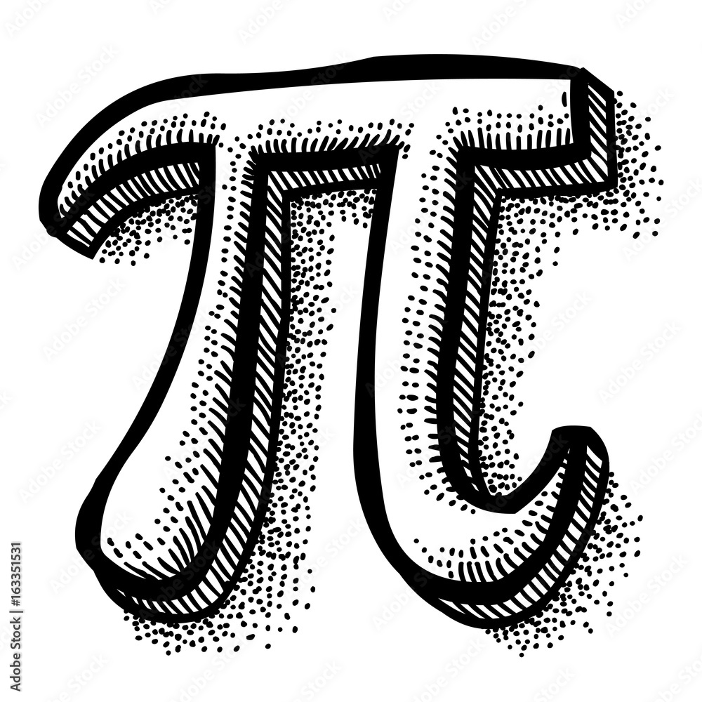 Cartoon image of Pi symbol. An artistic freehand picture. Stock Vector ...