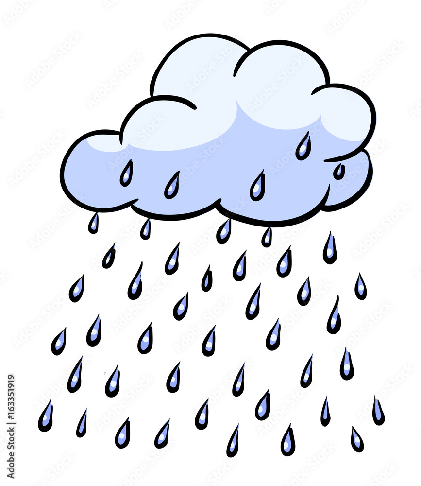 Cartoon image of Rain Icon. Cloud rain symbol. Modern forecast storm ...