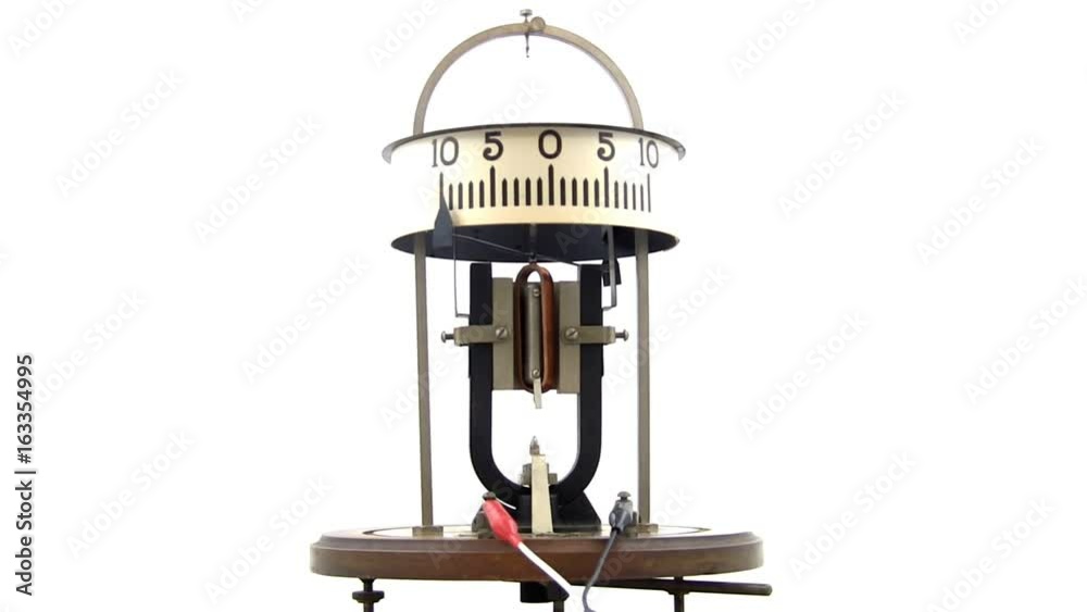 A classic vintage galvanometer used in physics lab in early 1900's for ...