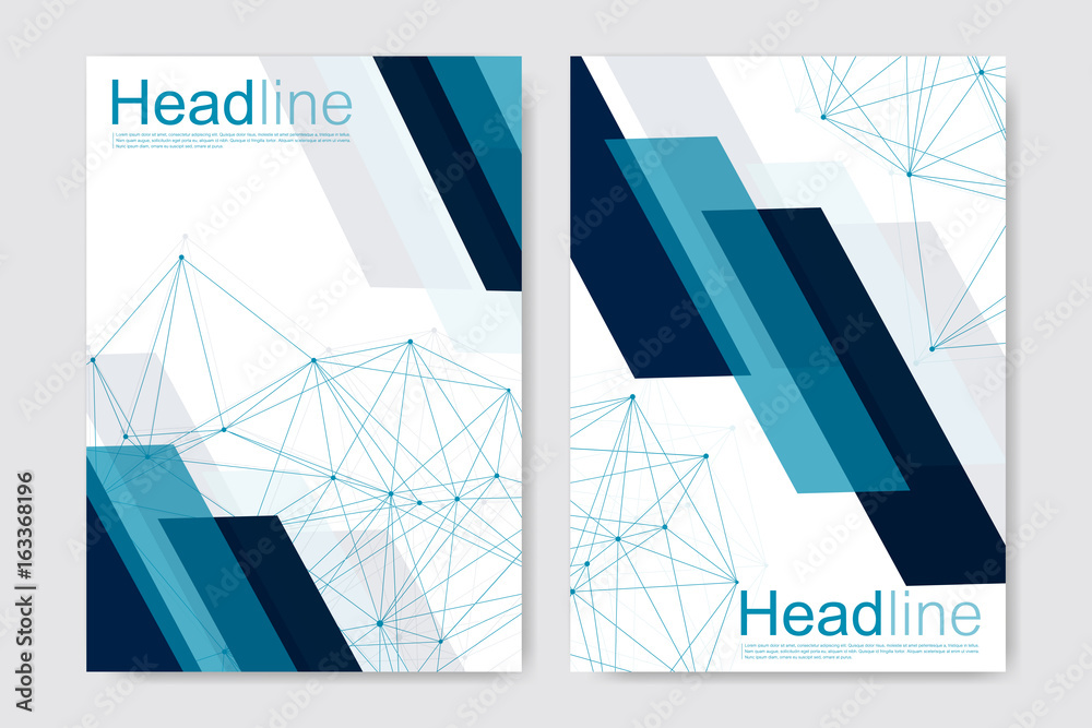 Scientific brochure design template. Vector flyer layout, Molecular ...