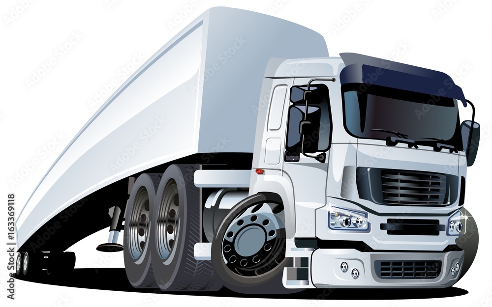 Cartoon semi truck isolated on white background. Available EPS-10 ...