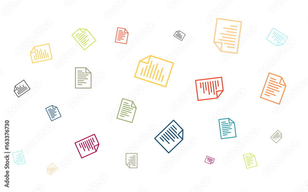 Viele bunte Dokumente Stock Vector | Adobe Stock
