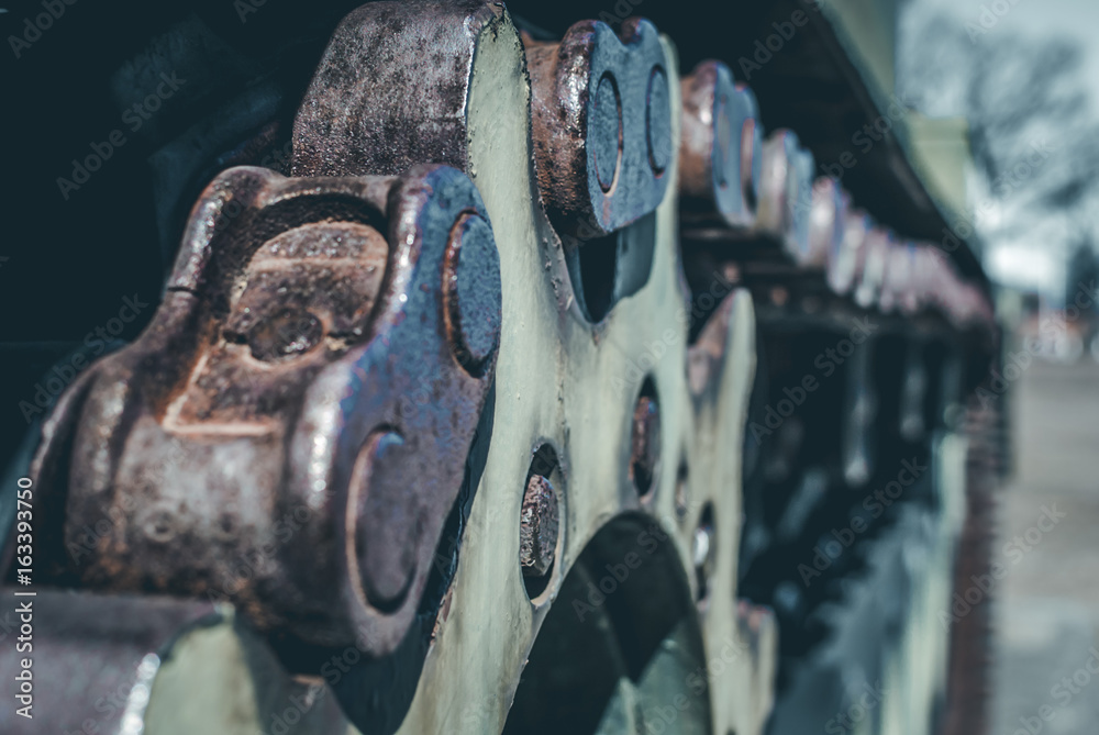 Abstract image of tank tracks. Tank tread tires. Steel textured tire ...