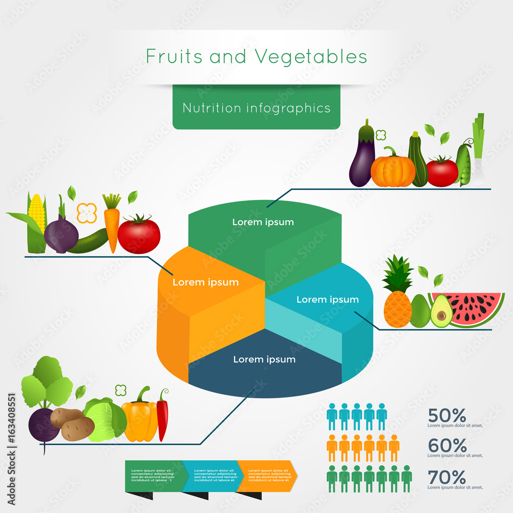 Healthy vegetables infographics with chart and graph Stock Vector ...