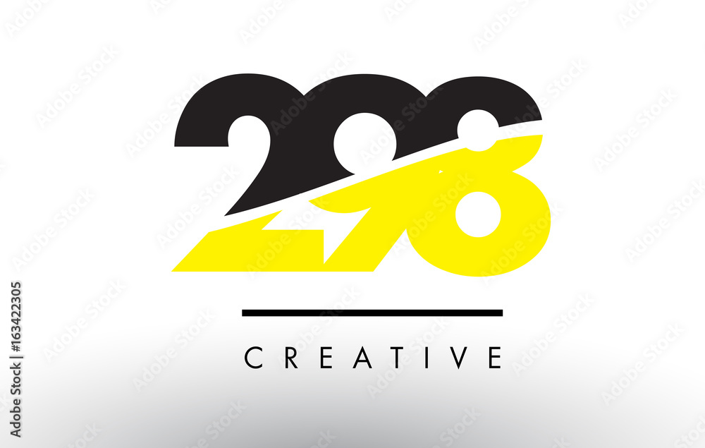 298 Black and Yellow Number Logo Design. Stock Vector | Adobe Stock