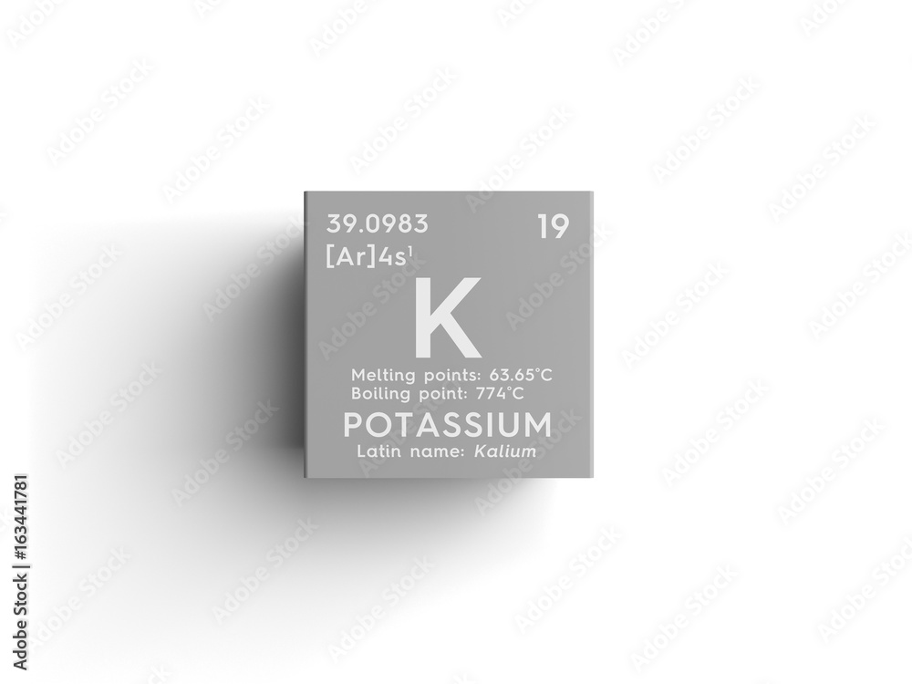Potassium. Kalium. Alkali metals. Chemical Element of Mendeleev's ...