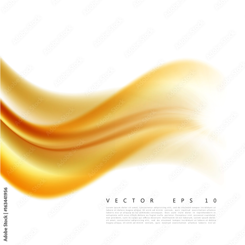 Vector illustration of an abstract orange wavy background, smooth ...
