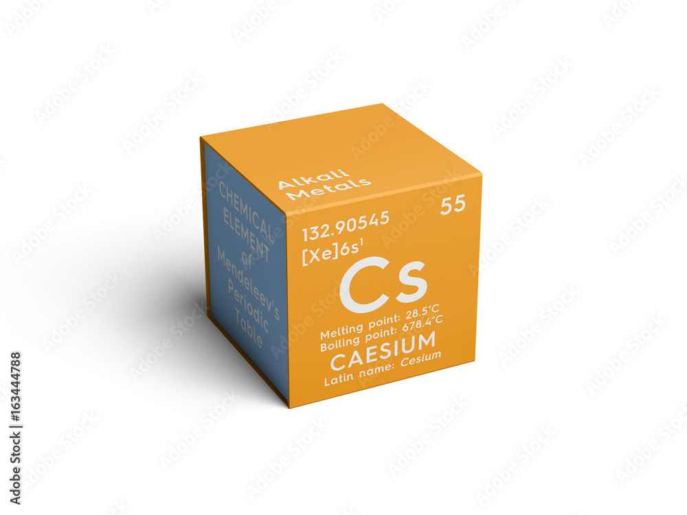 Caesium. Cesium. Alkali metals. Chemical Element of Mendeleev's ...