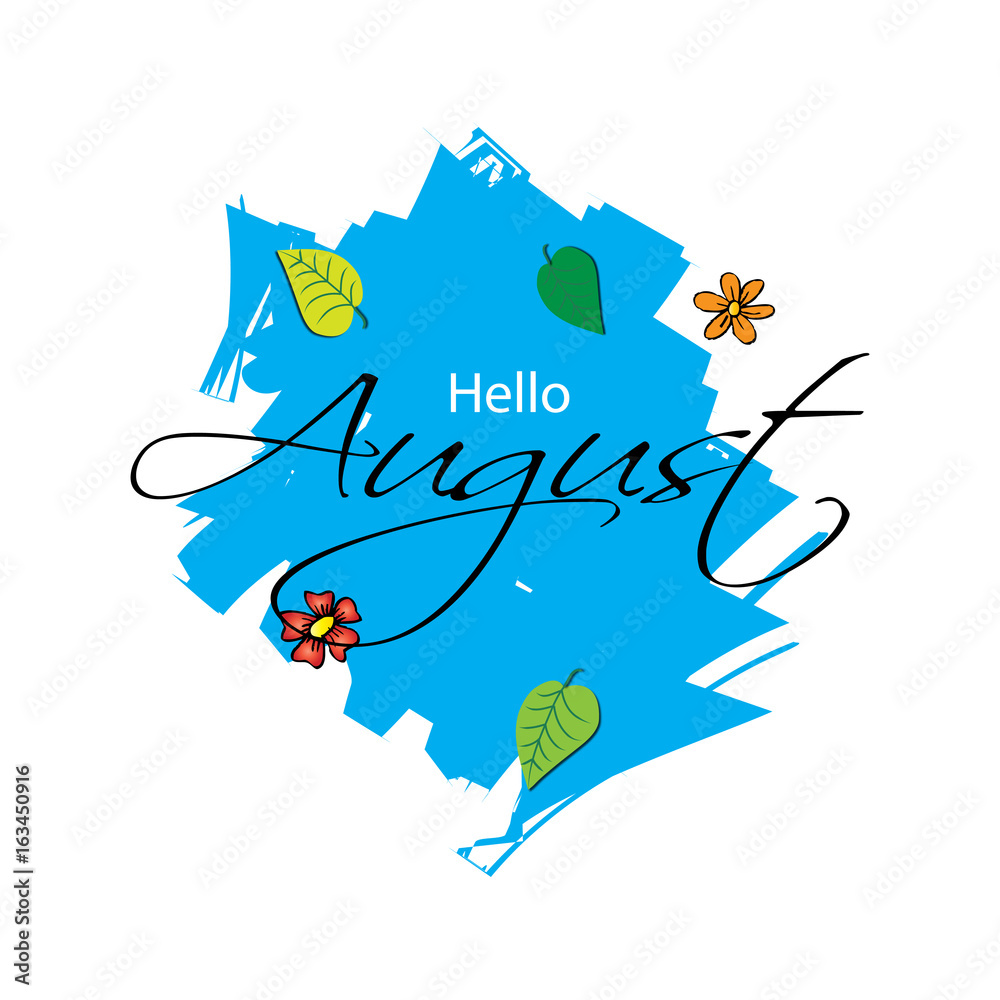 Hello August. Hand drawn design, calligraphy. Stock-Illustration ...
