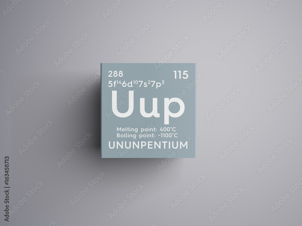 Ununpentium. Post-transition metals. Chemical Element of Mendeleev's ...
