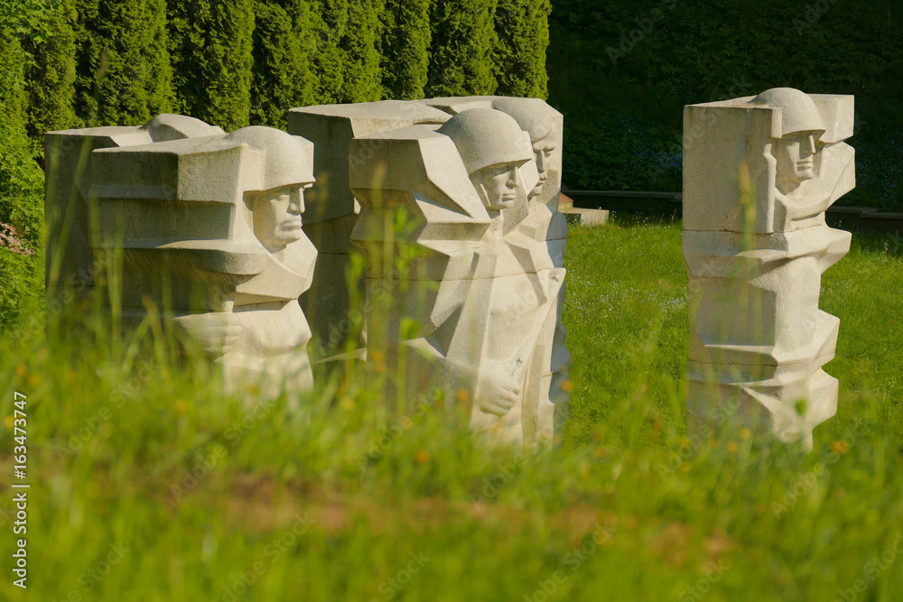 Monument depicting the silhouettes of Soviet soldiers at the Vilnius ...