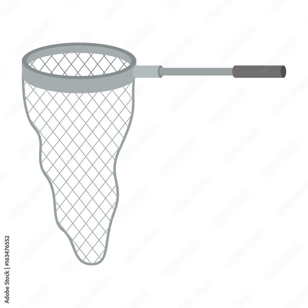 colorful silhouette of fishing net with handle vector illustration ...